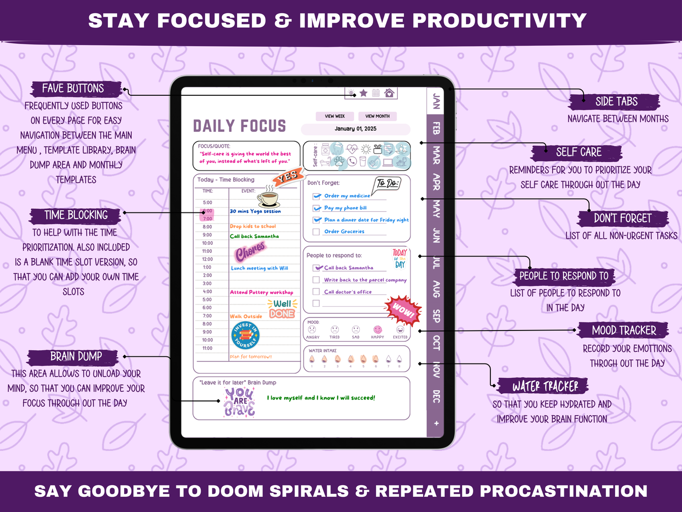 ADHD Digital Planner – Brain Wave Focus